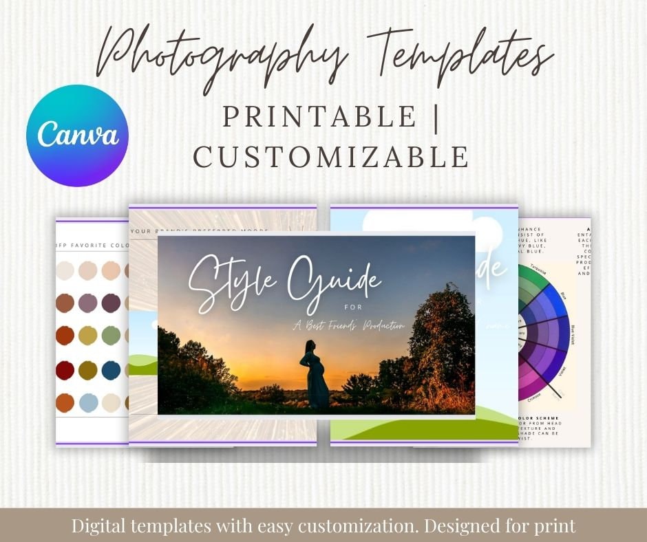 Editable CANVA Style Guide Template- Photographers - Etsy