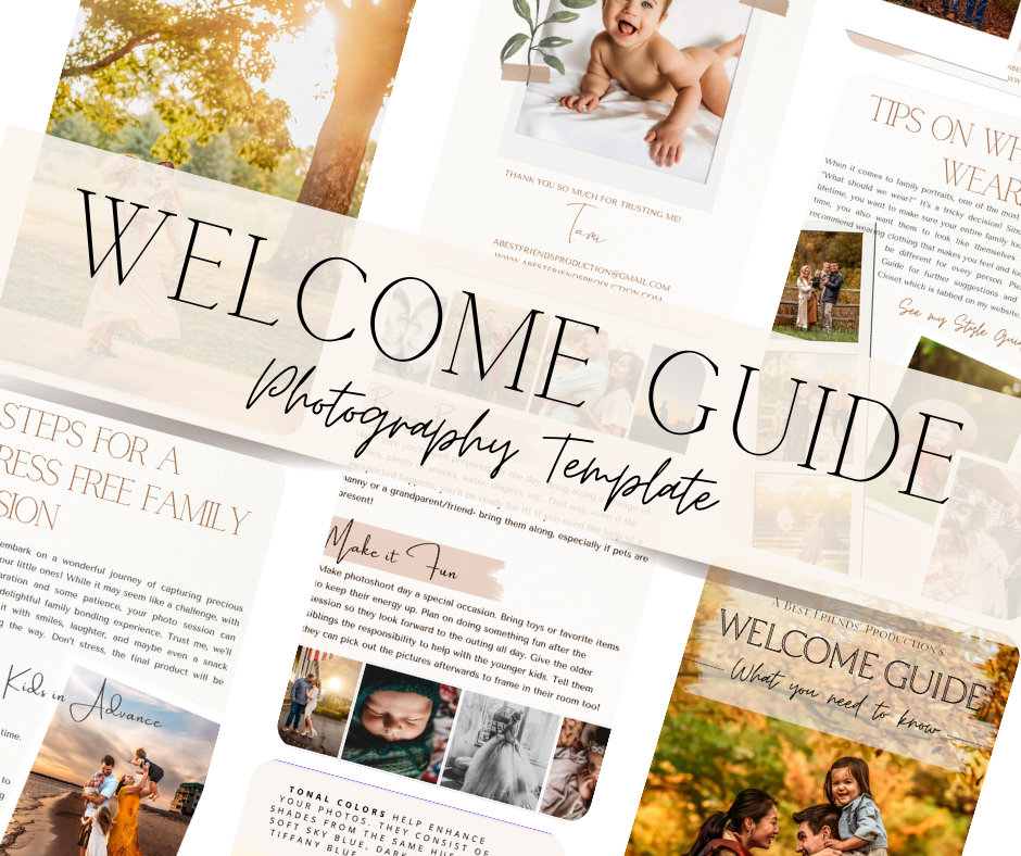 Editable CANVA Family Informational Guide Template- Photographers - Etsy