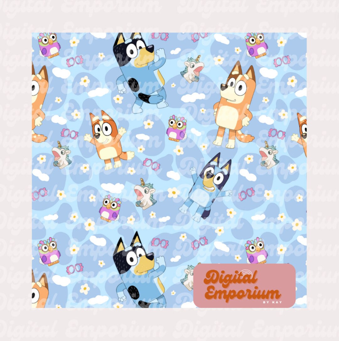 Bingo and Bluey Heeler Family Seamless Pattern - Etsy Australia