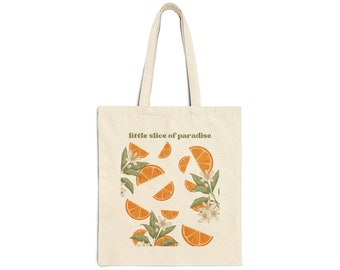 Florida Orange Blossom Cotton Canvas Tote Bag 15 X 16 Florida State ...