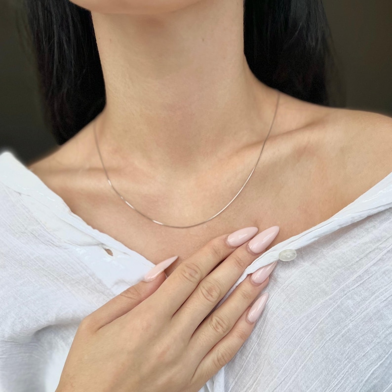 925 Silver Box Chain, Gold Vermeil Box Necklace, Dainty Gold Snake ...