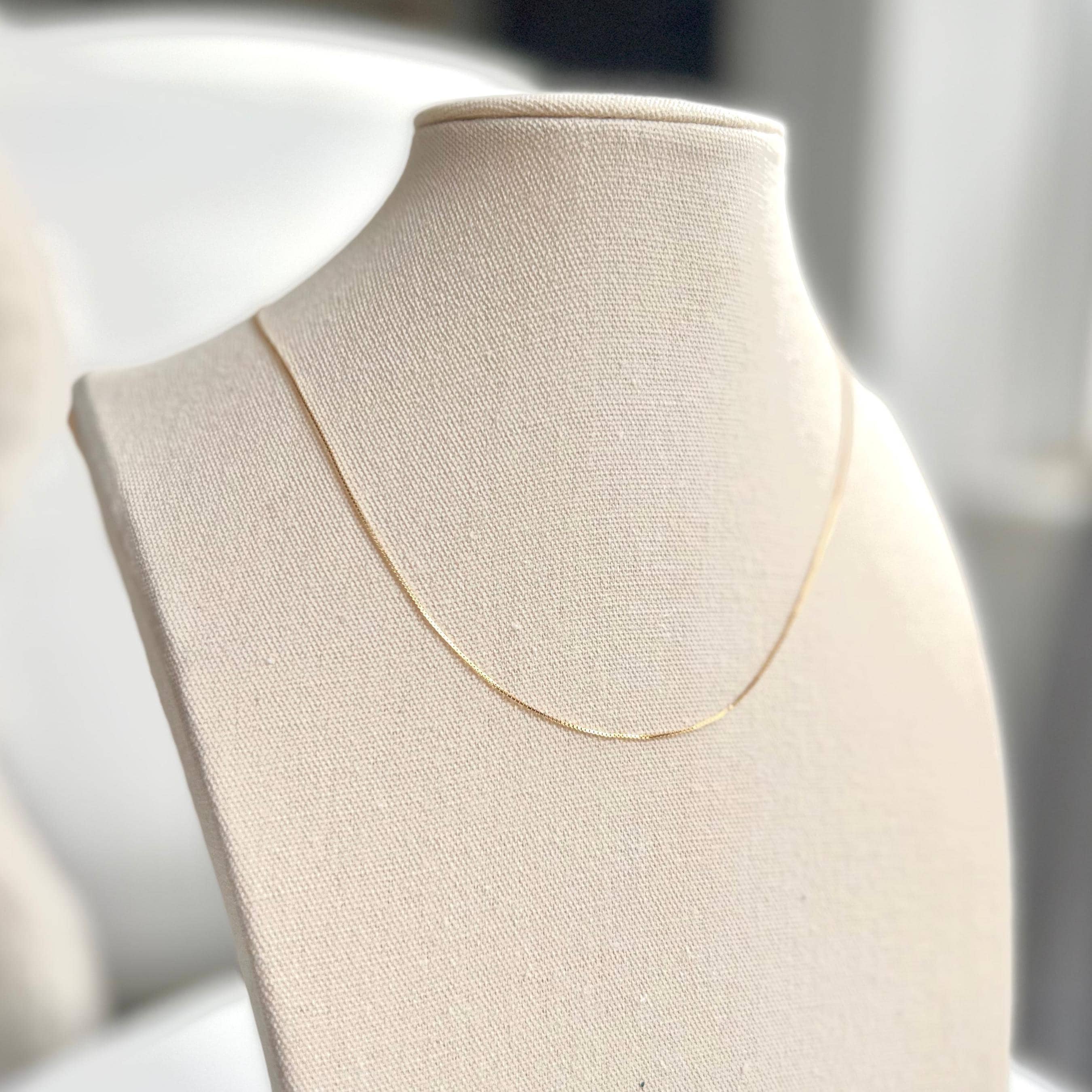 925 Silver Box Chain, Gold Vermeil Box Necklace, Dainty Gold Snake ...
