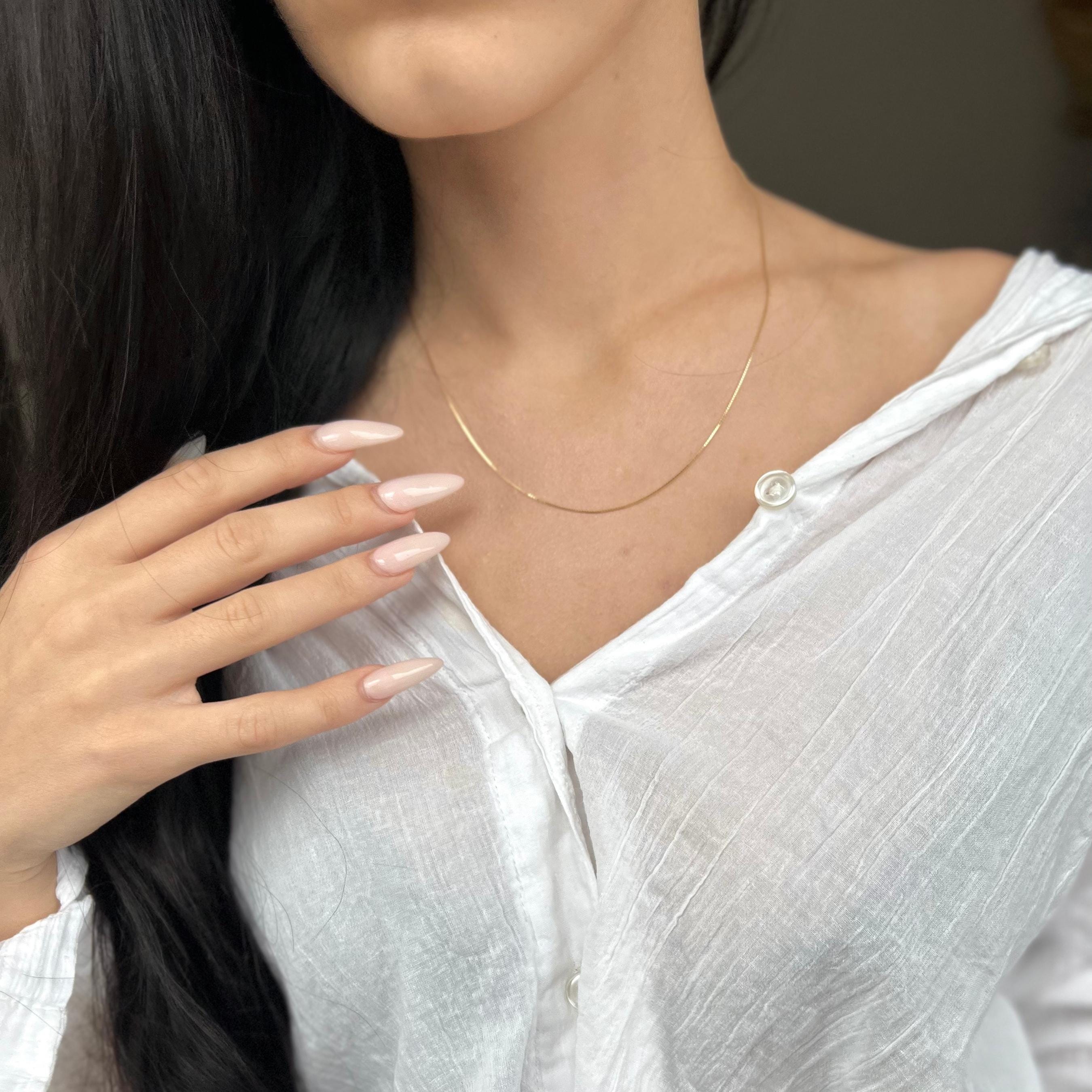 925 Silver Box Chain, Gold Vermeil Box Necklace, Dainty Gold Snake ...