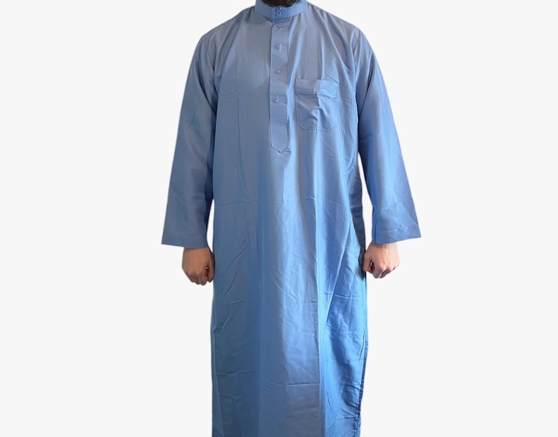 Mens Saudi Thobe Daffah Black Blue Kandura/dishdashah/jubbah/kamiss ...