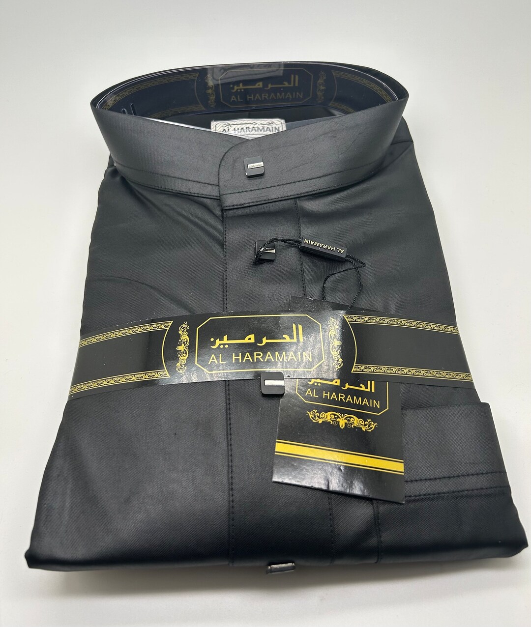 Mens Saudi Thobe Al-haramain Black Kandura/dishdashah/jubbah/kamiss ...