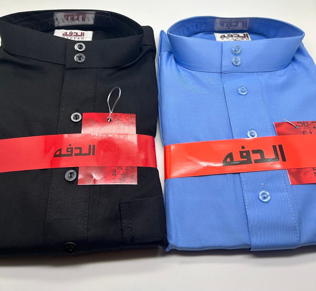 Mens Saudi Thobe Daffah Black Blue Kandura/dishdashah/jubbah/kamiss ...