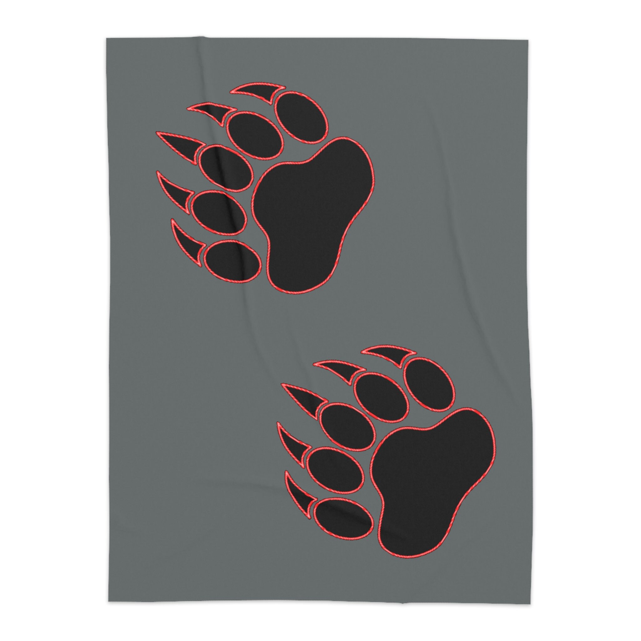 Black and Red Bear Paw Sherpa Blanket - Etsy