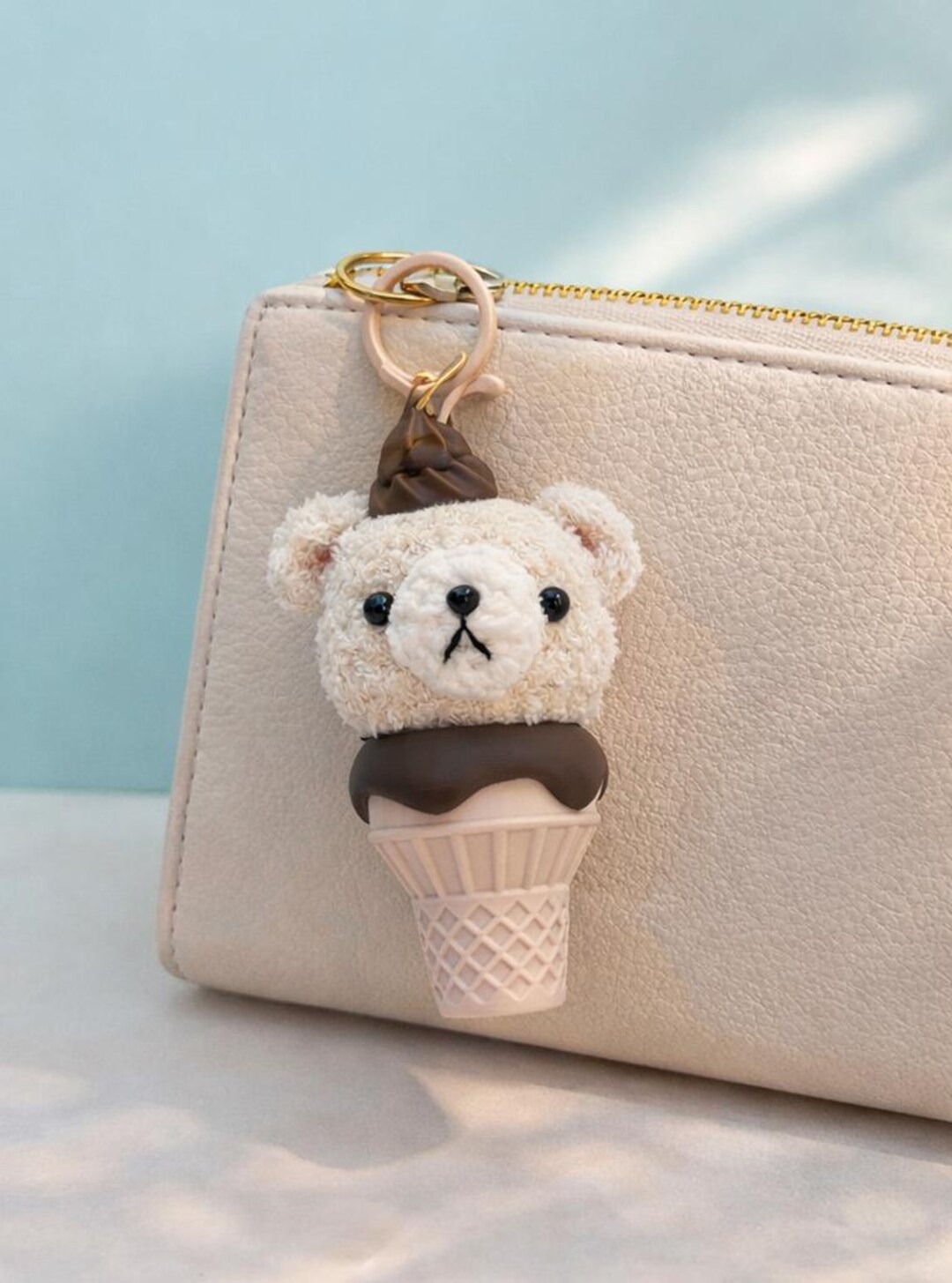 Custom Crochet Animal Keychain – Personalized Ice Cream Plush Bag Charm ...