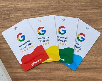 NFC Google Review Card, QR Code on the Back, Gradient Design, Boost ...