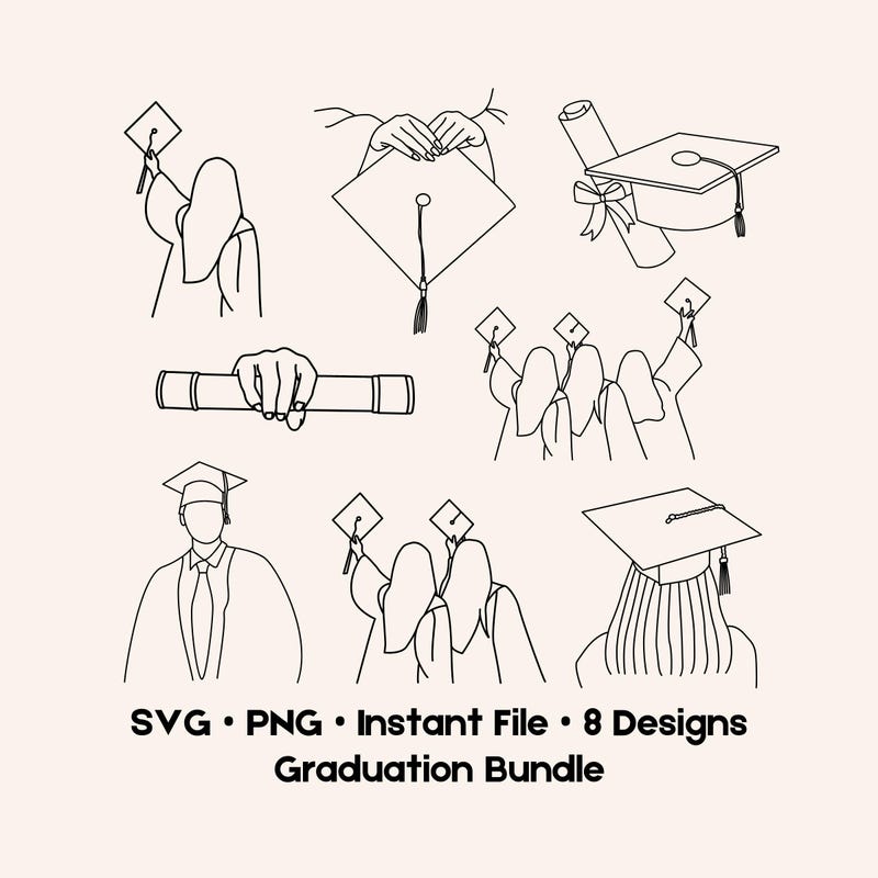 Graduation Line Art - Etsy