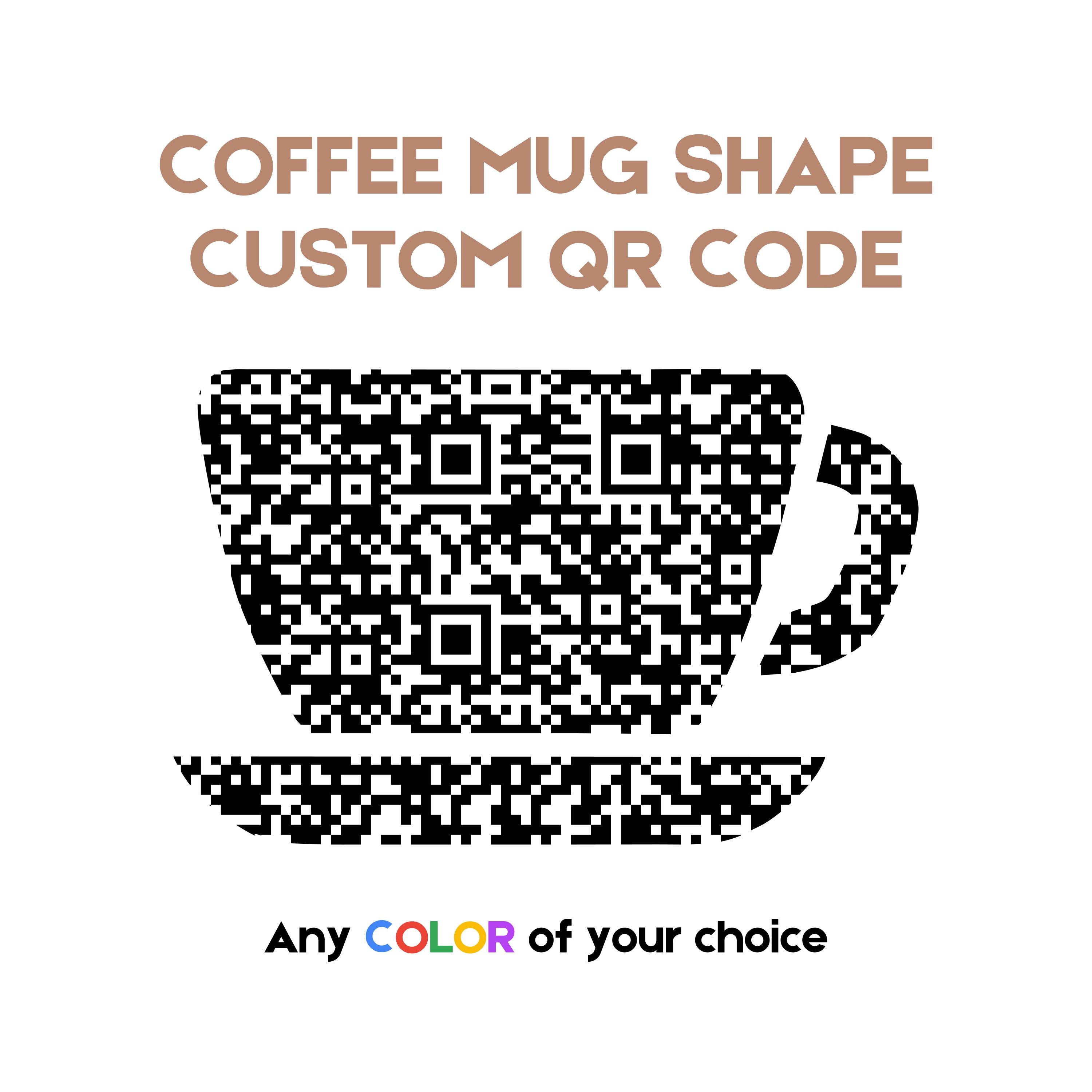 Custom QR Code in Coffee Mug Shape QR Code Coffee Cup Shaped Business Essentials for Cafes ...