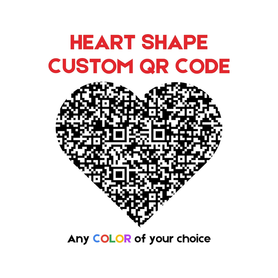 Heart Shaped Custom QR Code in Heart Shape Art for Weddings, Anniversaries, Gifts, Events, and ...
