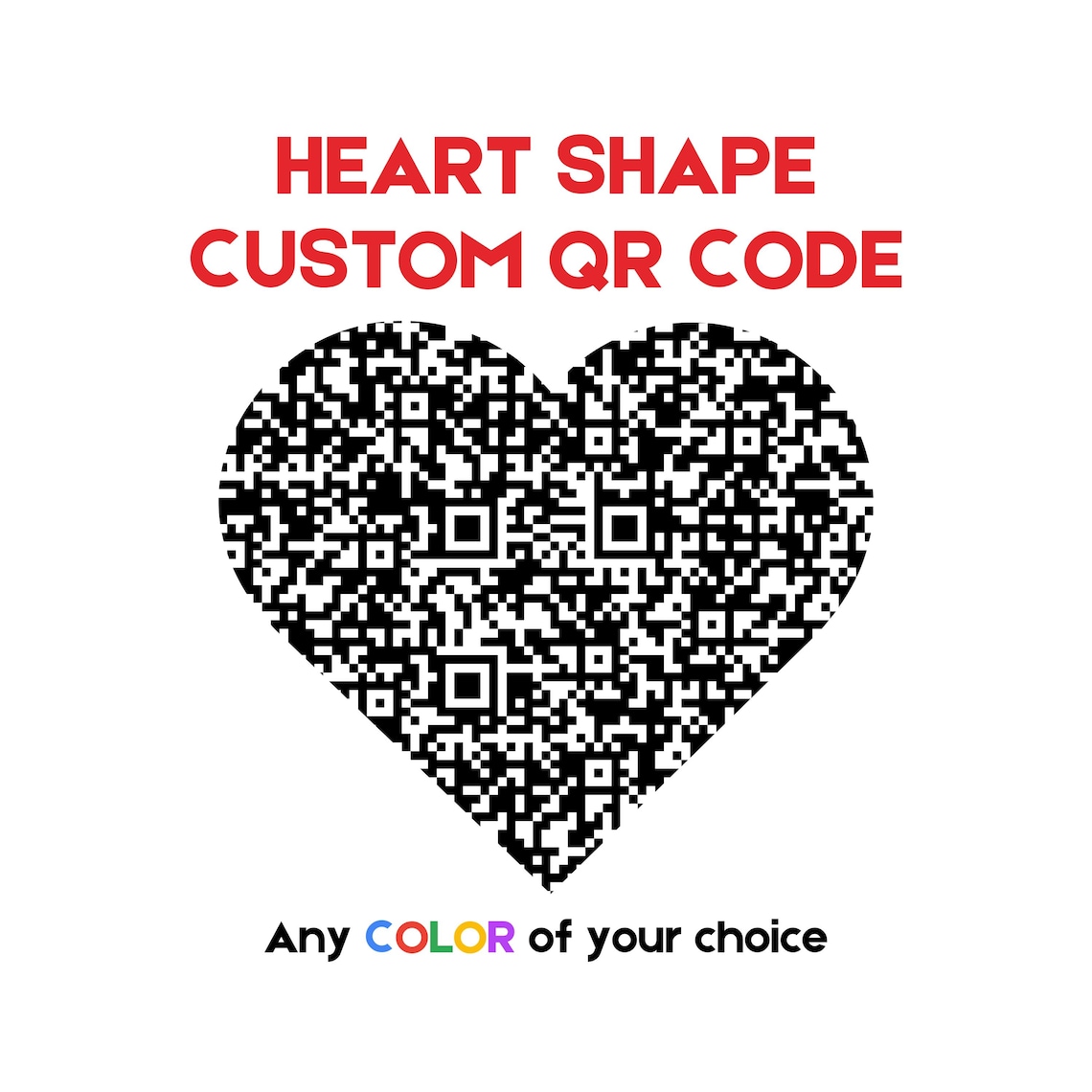 Heart Shaped Custom QR Code in Heart Shape Art for Weddings ...