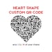 Heart Shaped Custom QR Code in Heart Shape Art for Weddings ...