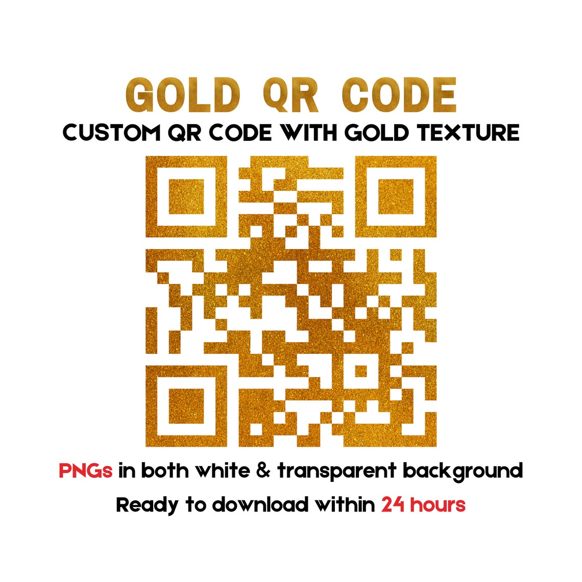 Custom QR Code With Gold Texture Personalized Glitter Qr Code for ...