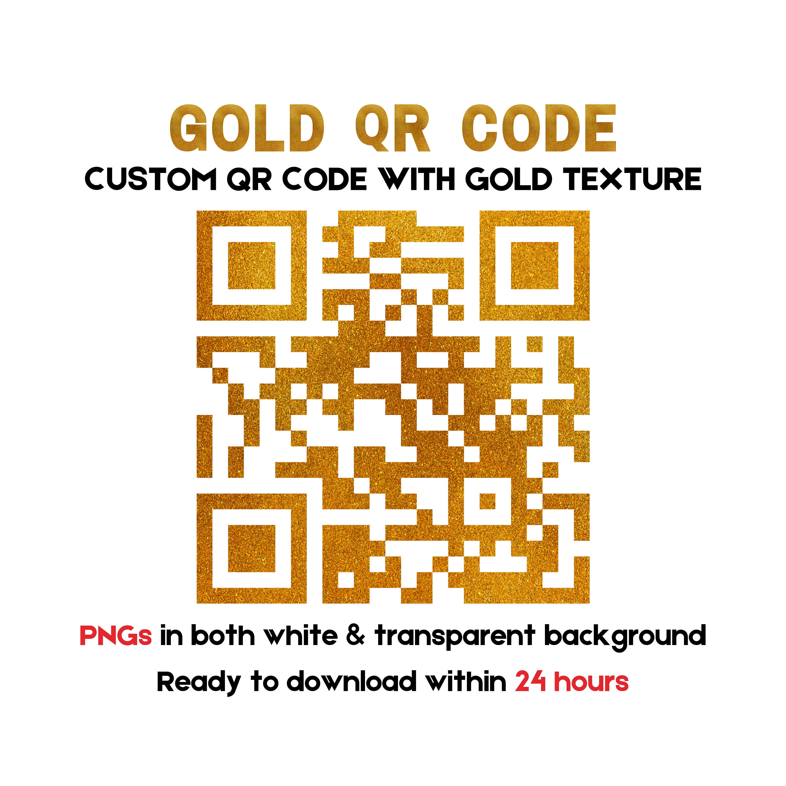 Custom QR Code With Gold Texture Personalized Glitter Qr Code for ...