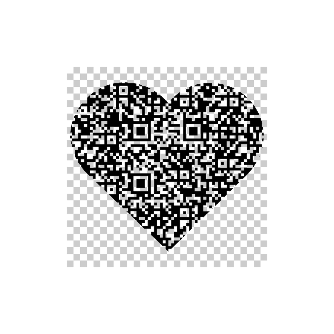 Heart Shape Transparent QR Code SVG PNG | Custom Qr Code With Clear ...