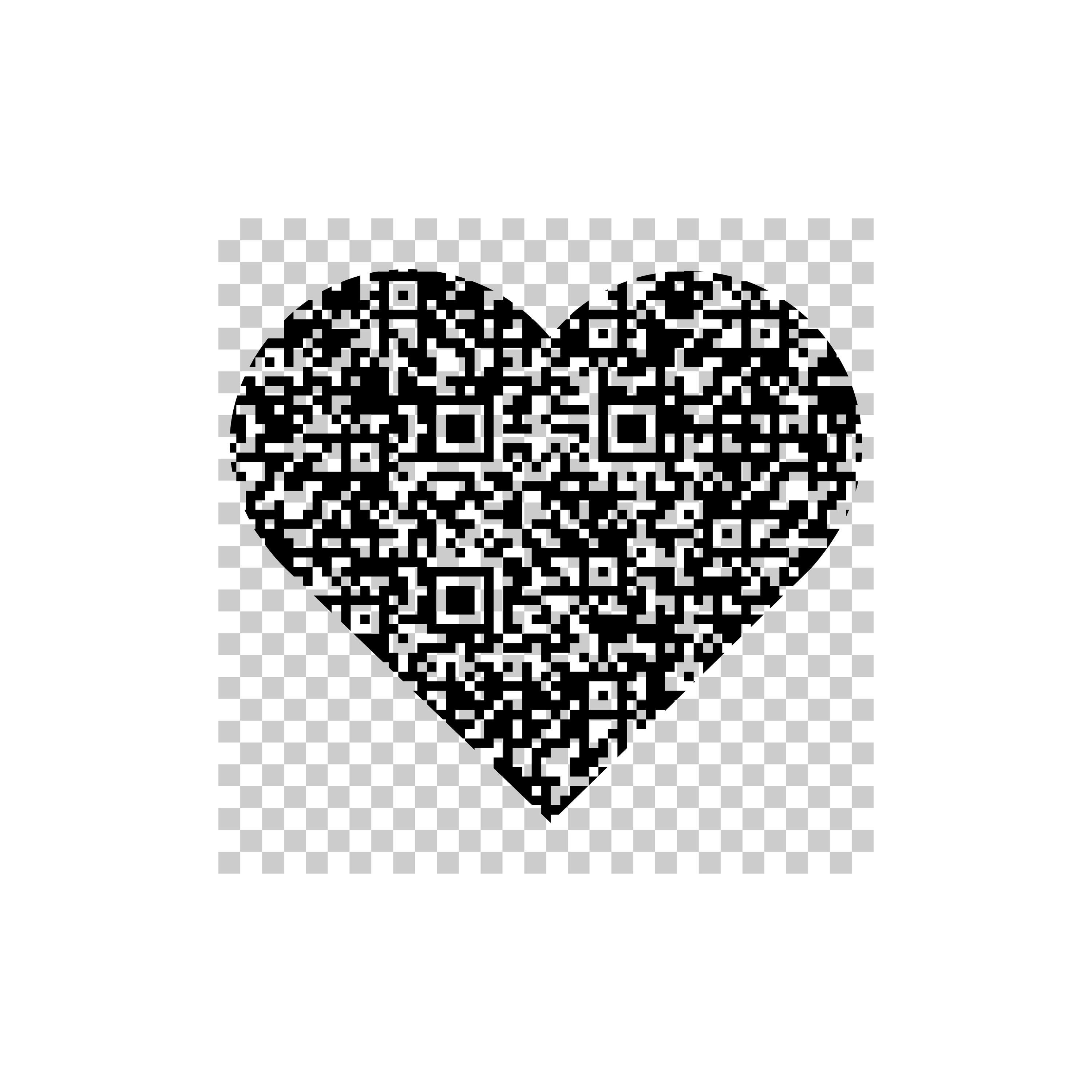 Heart Shape Transparent QR Code SVG PNG | Custom Qr Code With Clear ...
