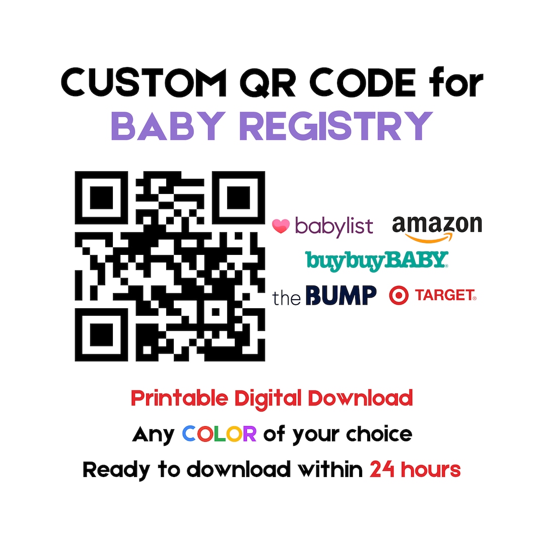 Custom QR Code for Baby Registry Personalized Baby Shower QR Code ...