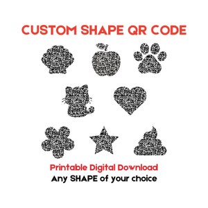 Custom Shape QR Code Printable Personalized Custom-shaped QR Code for ...