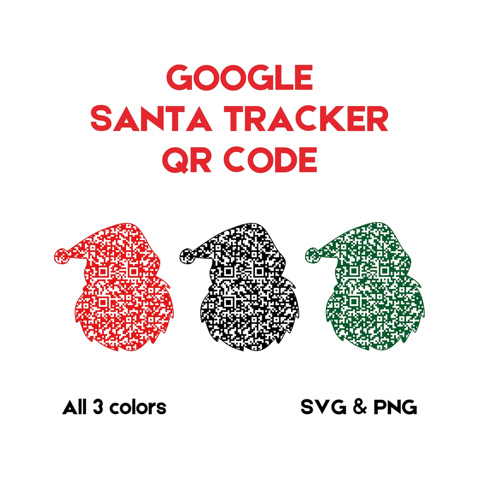 Santa Tracker QR Code Santa Shaped Google Santa Tracker Qr Code SVG and ...