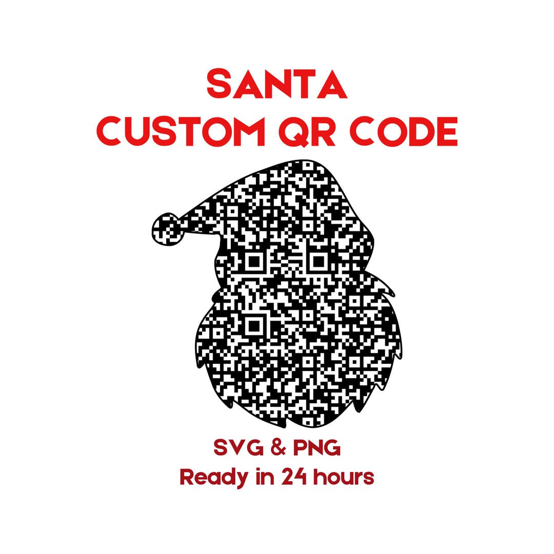 Custom Santa QR Code Christmas SVG PNG Santa Claus Shaped New Year Qr ...