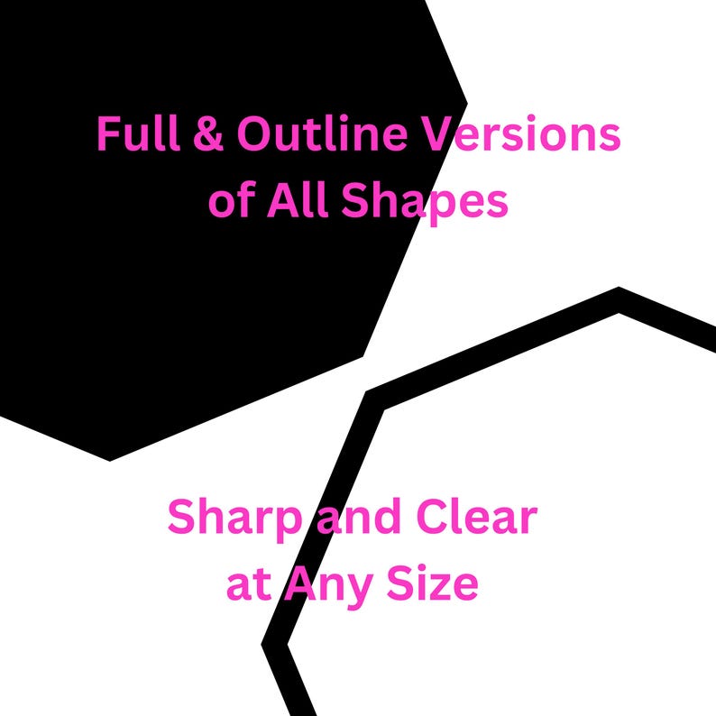 Geometric Shapes SVG Collection: 22 Full & Outline Designs (instant ...