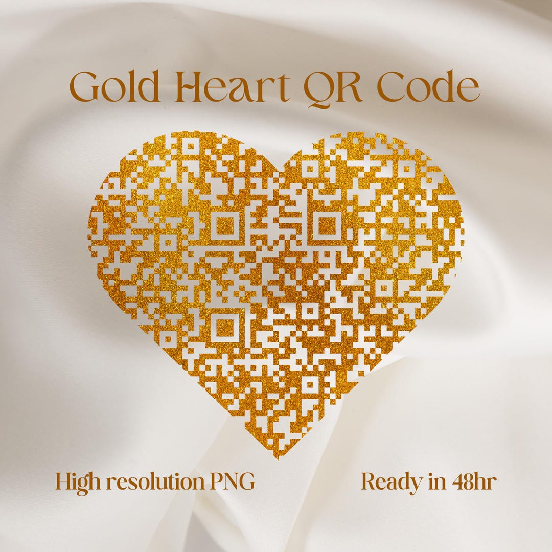 Custom Gold Heart QR Code | Personalized QR Code for Love Notes ...
