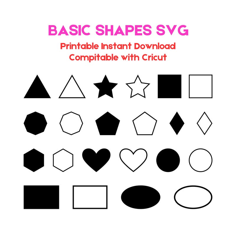 Basic Shapes Svg - Etsy