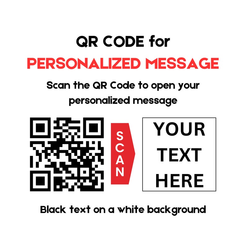 QR Code for Personalized Message Custom Text QR Code With Special ...
