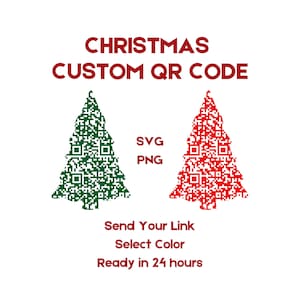 Custom Christmas QR Code in Christmas Tree Shape Festive Red & Green ...
