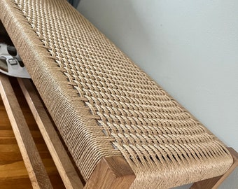 Beautiful Walnut Bench With a Hand-woven Danish Cord Seat - Etsy