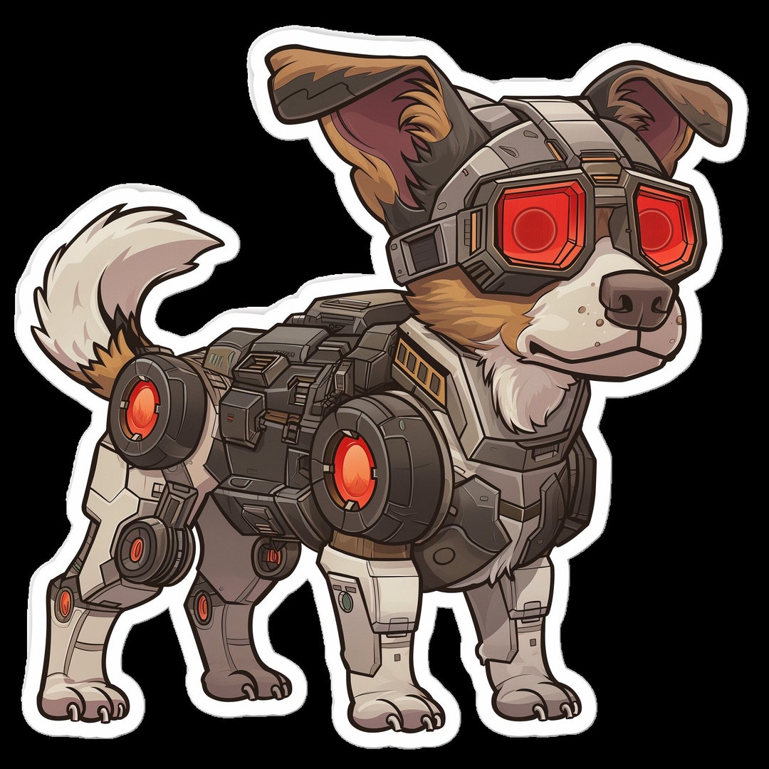 Cyber Dog Sticker Pack: Digital Cyborg Canine Stickers for Planners ...
