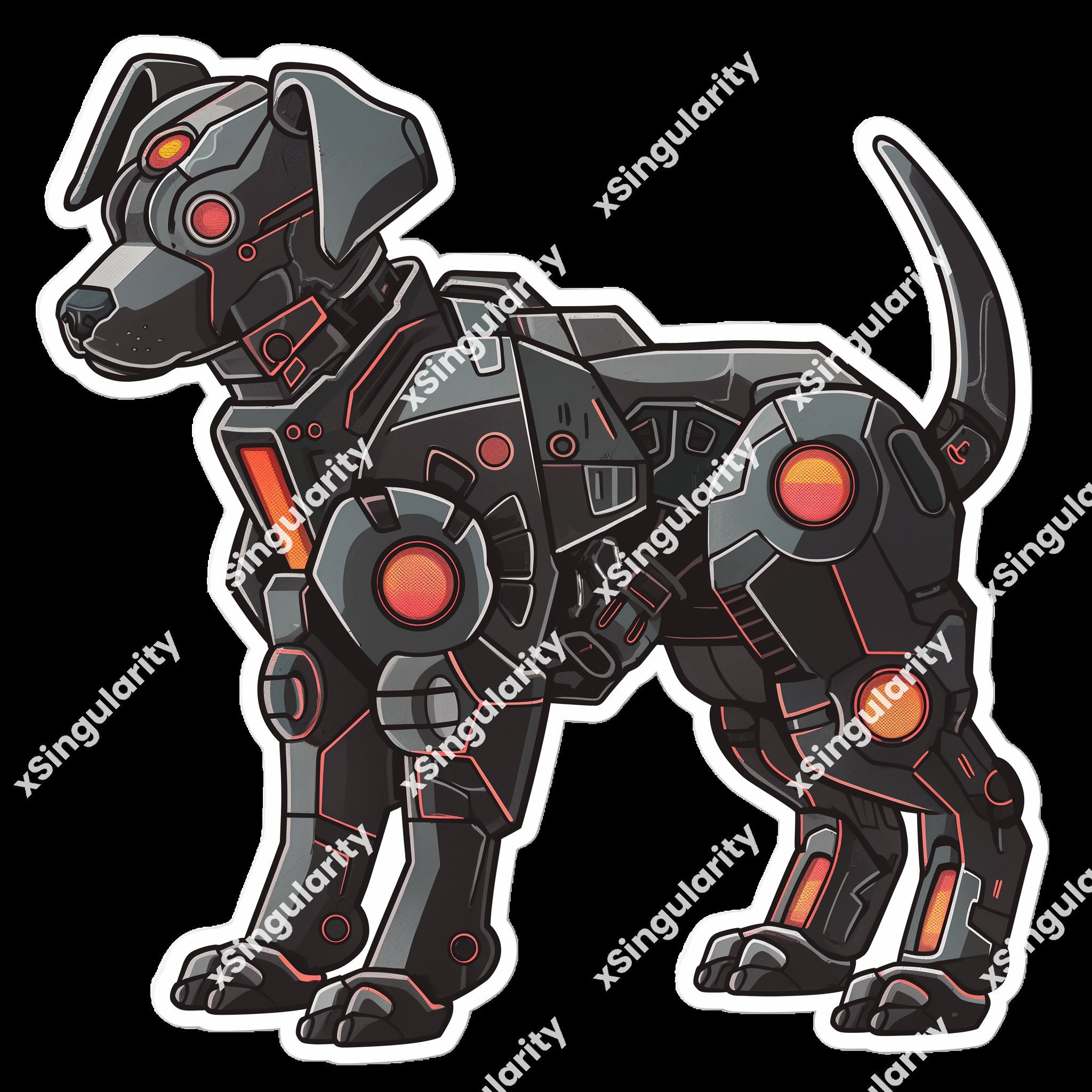 Cyber Dog Sticker Pack: Digital Cyborg Canine Stickers for Planners ...
