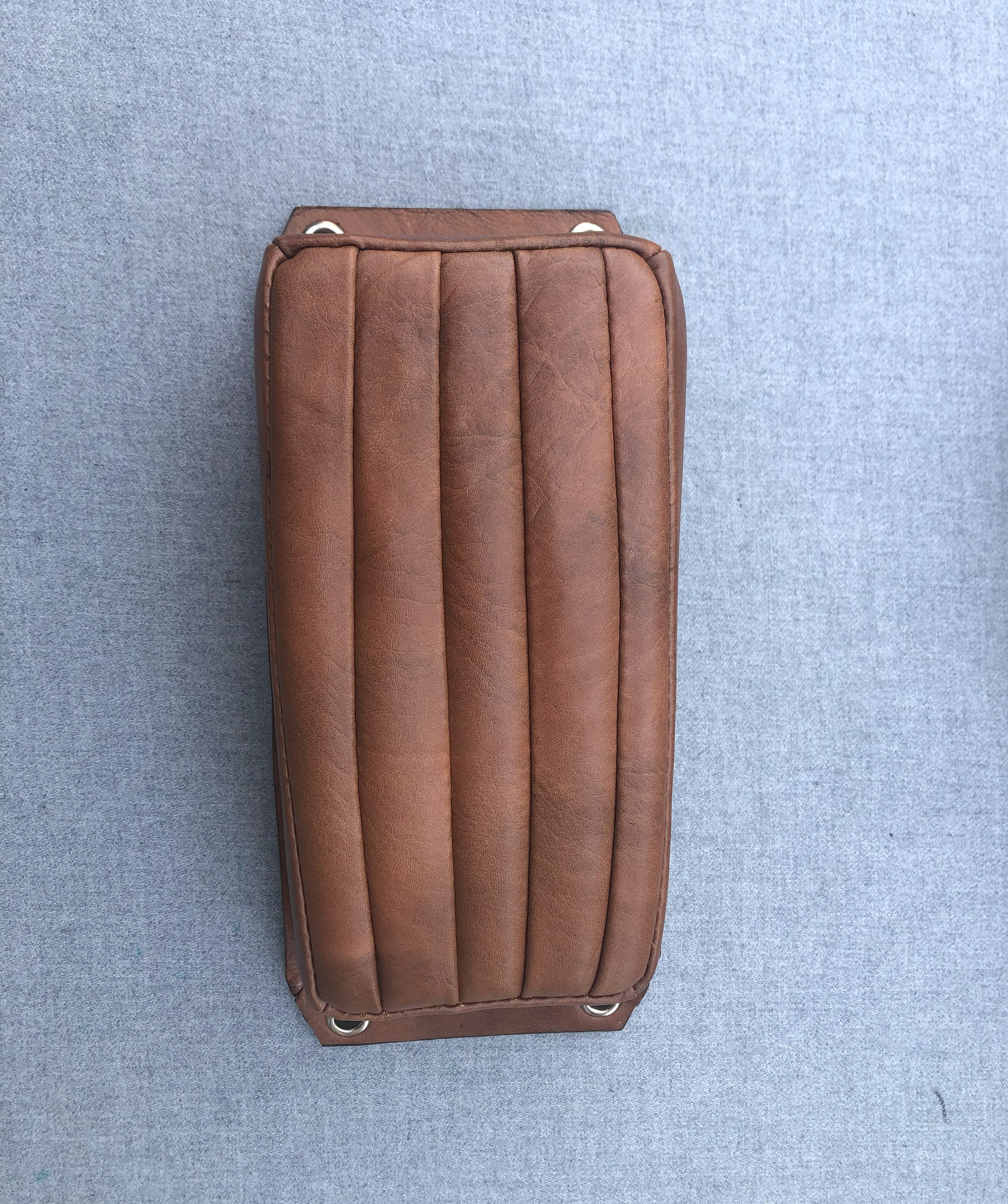 Vintage Brown Leather Tuck & Roll Bates Style Solo Seat With Pillion ...