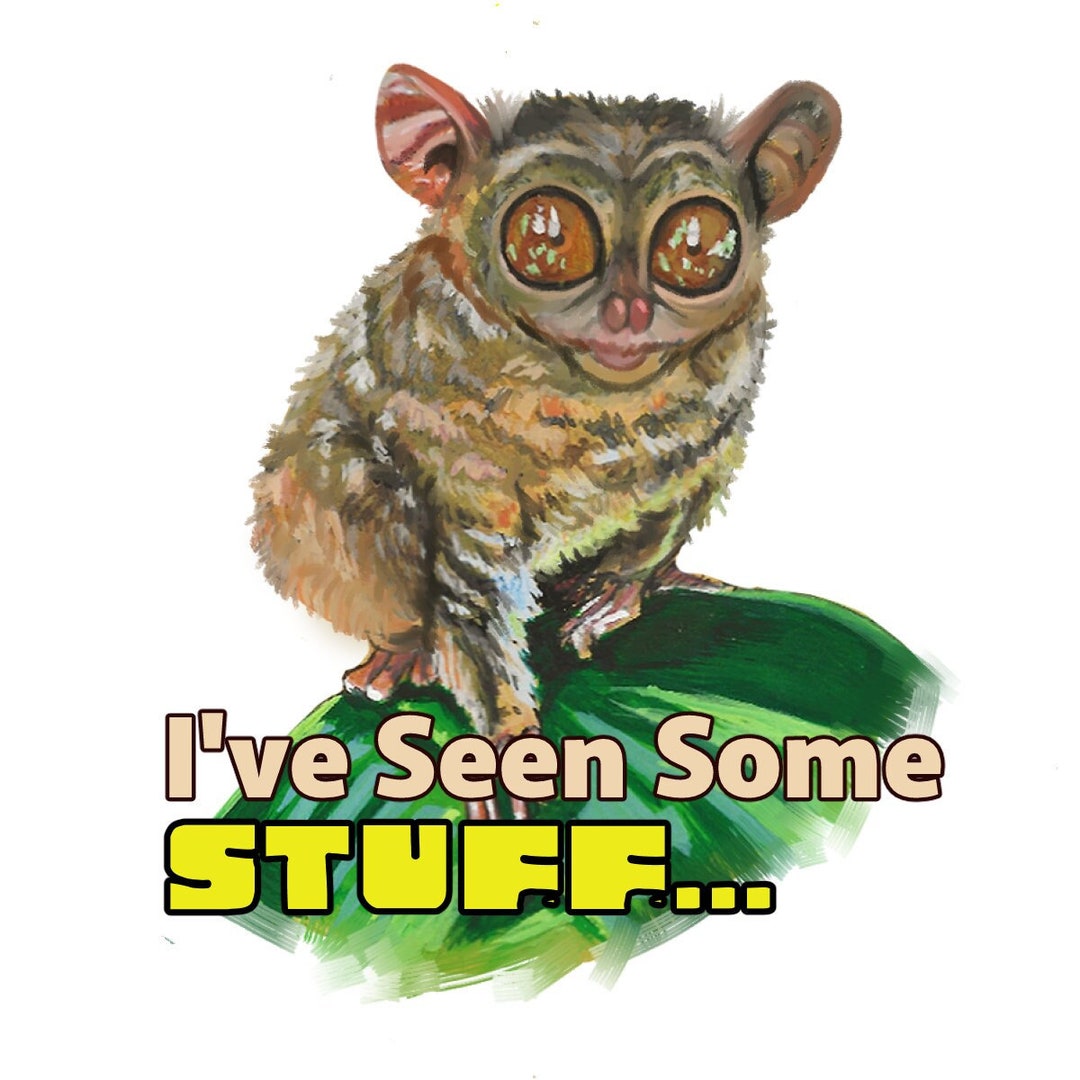 Tarsier Has Seen Some Stuff, 4in Vinyl Sticker - Etsy