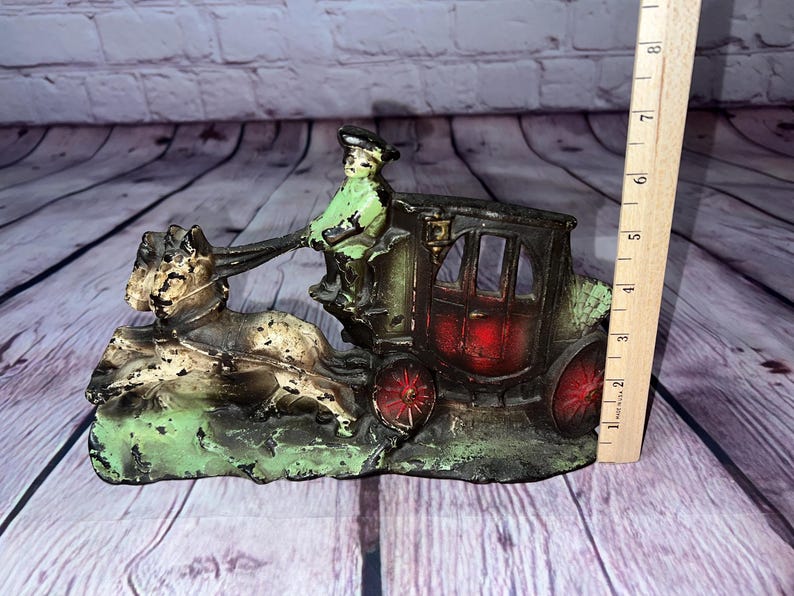 VINTAGE ~ Cast Iron Stagecoach Doorstop Lamp W/out Light or Hardware ...