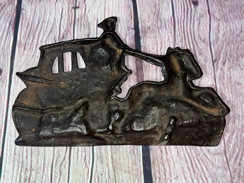 VINTAGE ~ Cast Iron Stagecoach Doorstop Lamp W/out Light or Hardware ...
