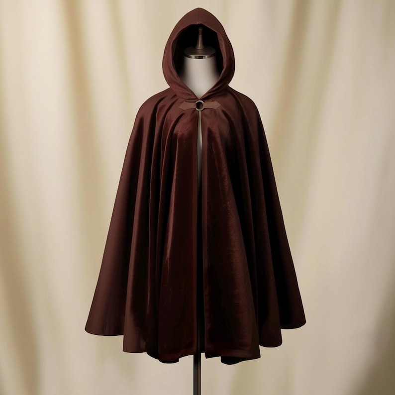 Forest Green Velvet Hooded Cloak for Hobbit or Elven Druid, Medieval ...
