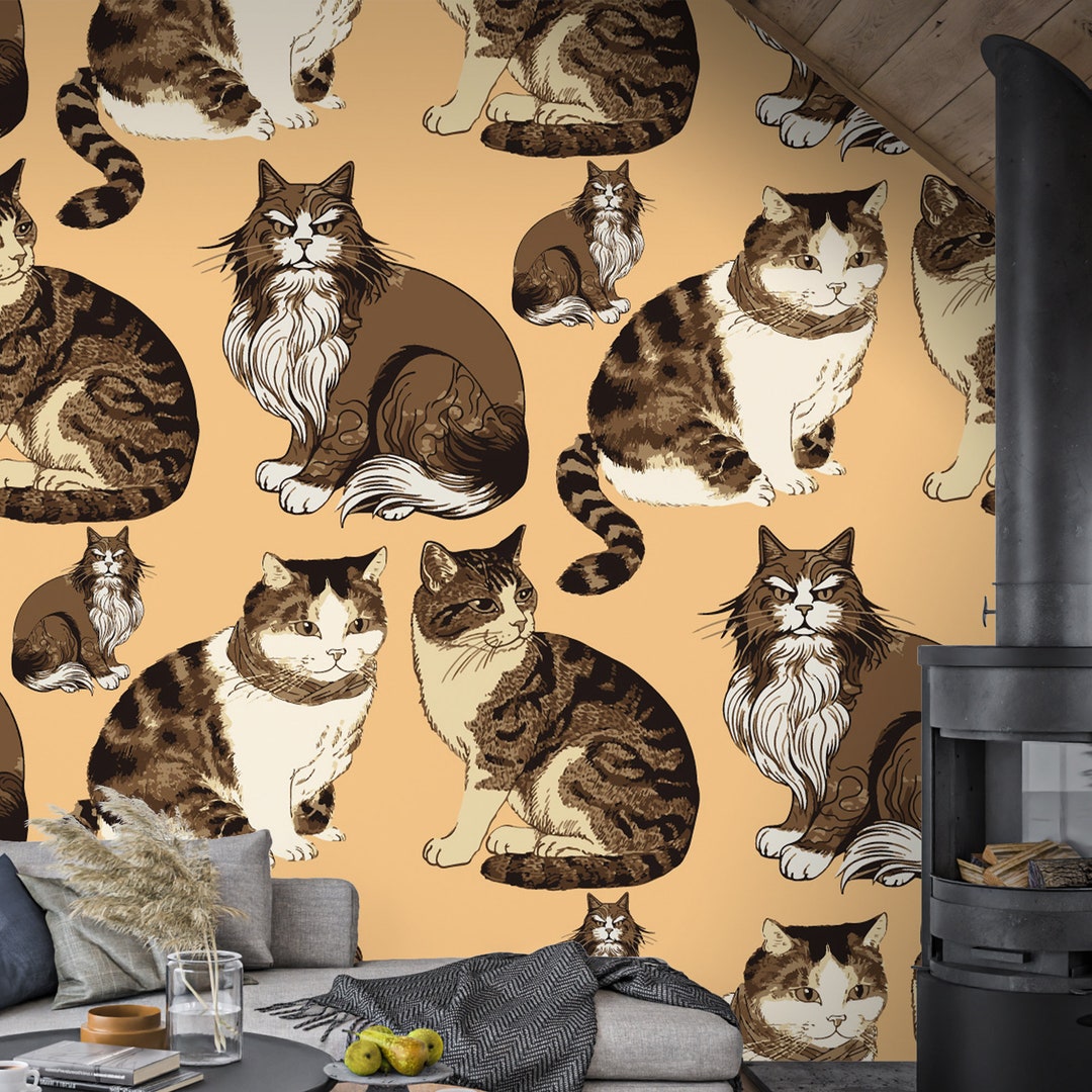 Seamless Cats Wallpaper, Cats Pattern Wallpaper, Seamless Pet Wallpaper ...