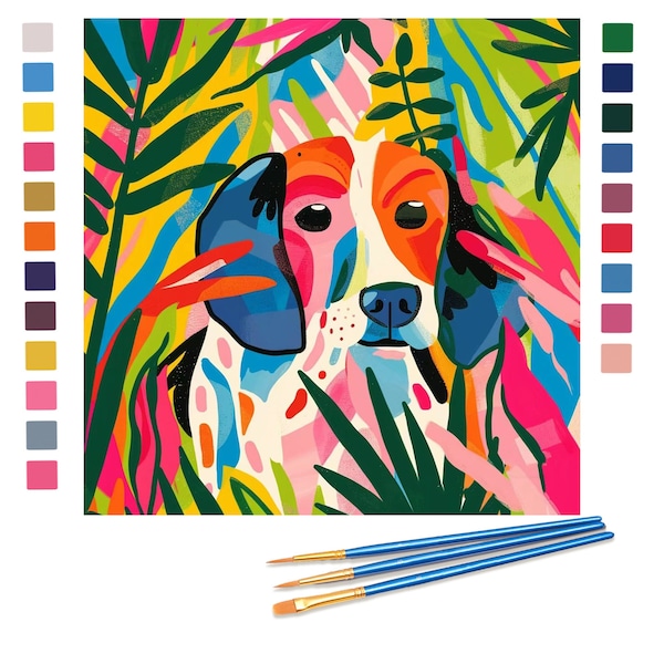 Paint by Number Dog - Etsy
