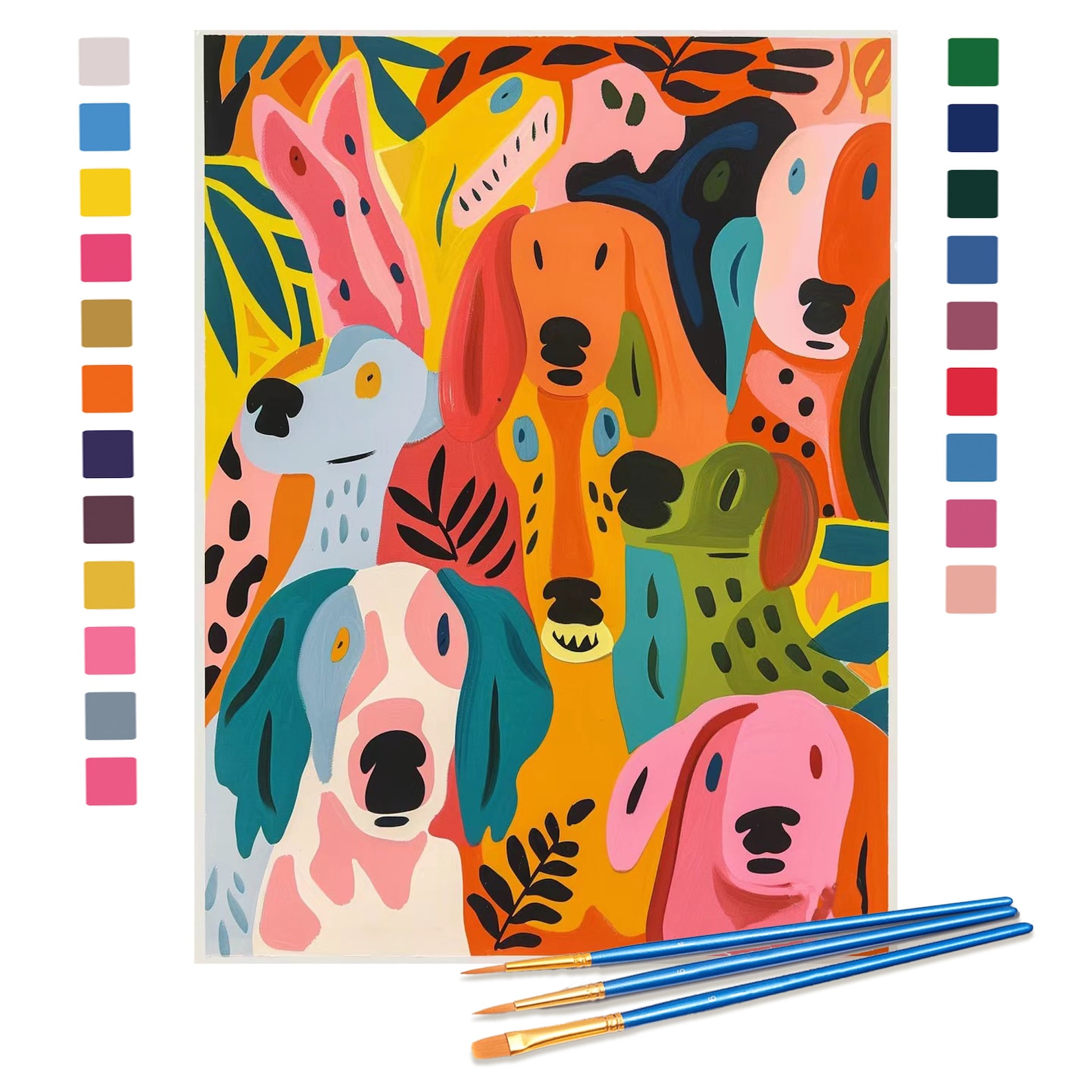 Paint by Numbers Colorful Dogs, Paint by Number Kit for Adults Matisse ...