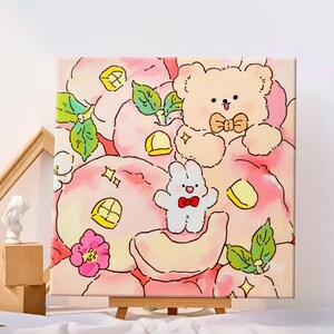 Cute Paint by Numbers Kit for Beginner Children, Kawaii Paint by Number ...