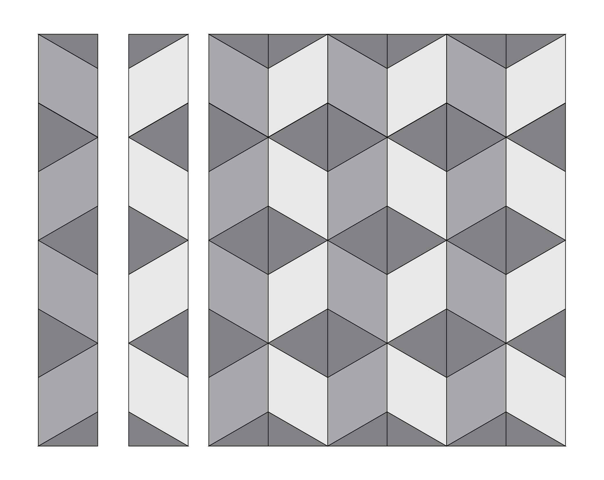 3D Tumbling Block Quilting Template 3 Piece Set, Makes a 3 Strip ...