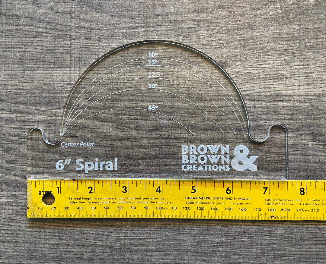 Spiral Arc Quilting Ruler, Longarm or Sit Down Quilting, Free Motion ...