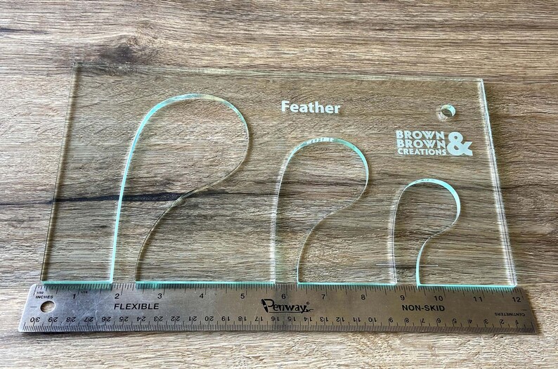 Feather Quilting Ruler, Longarm or Sit Down Quilting, Free Motion, Made ...