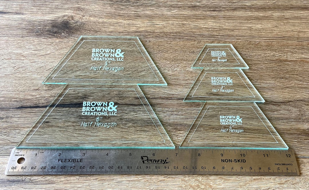 Half Hexagon Quilting Template Set, Quilting Tool, Quilt Template, Made ...