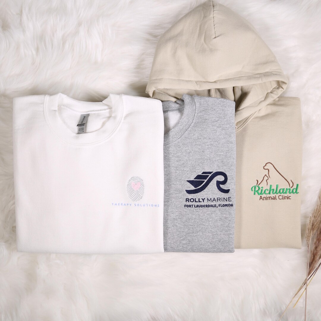 Personalized Pocket Business Logo Embroidery Sweatshirt, Customized ...