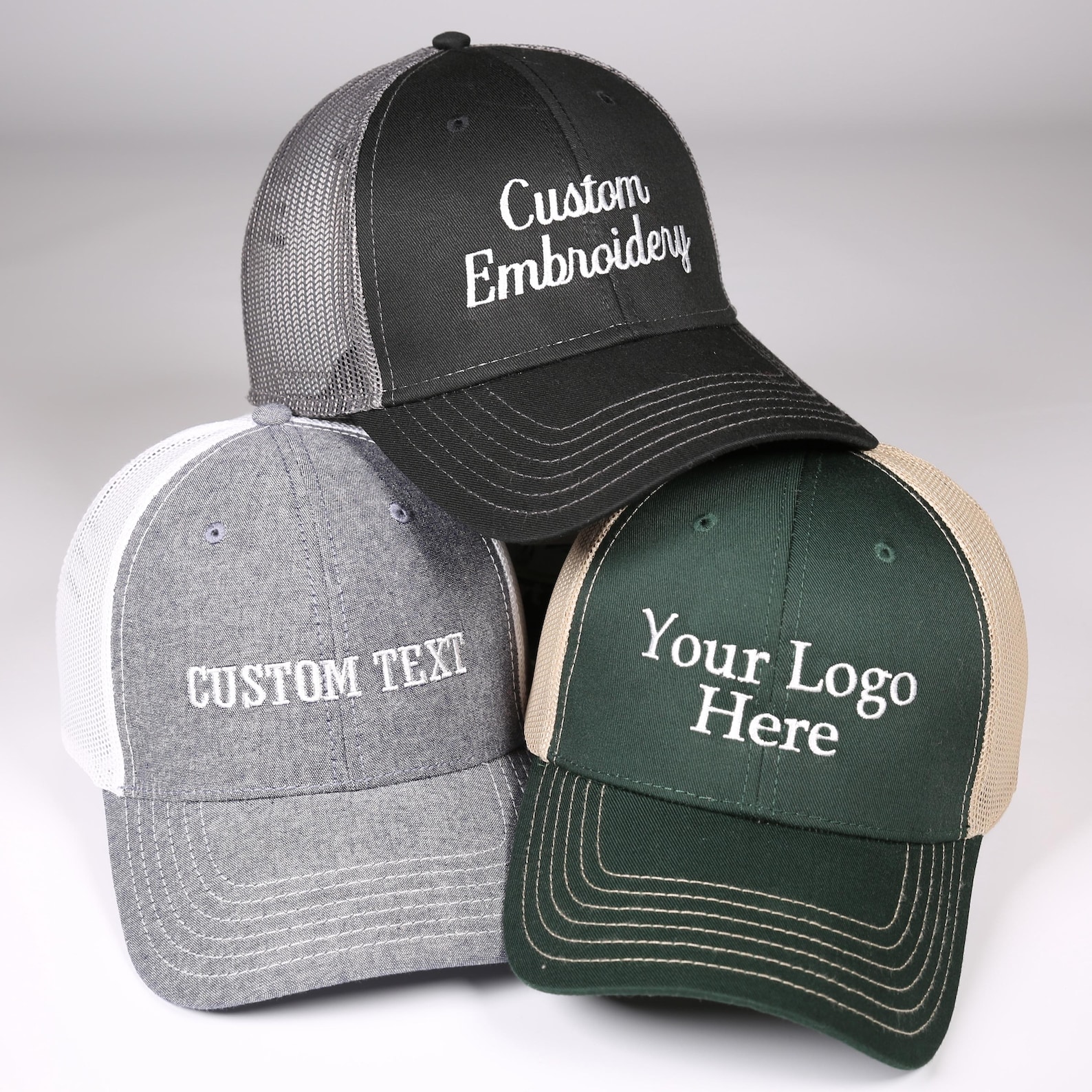 Custom Text Embroidered Hat, Personalized Cap With Name and Logo, Retro ...