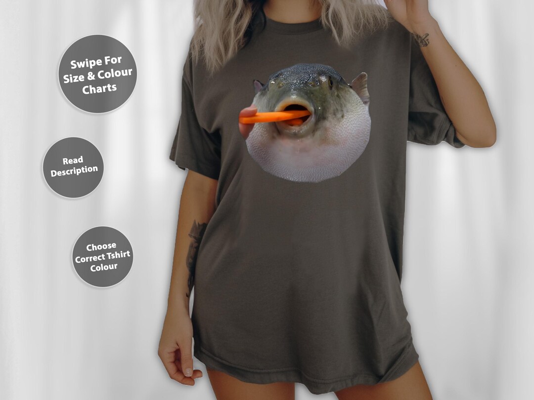 Pufferfish Eating A Carrot Meme Funny Blowfish Dank Memes S T-shirt ...
